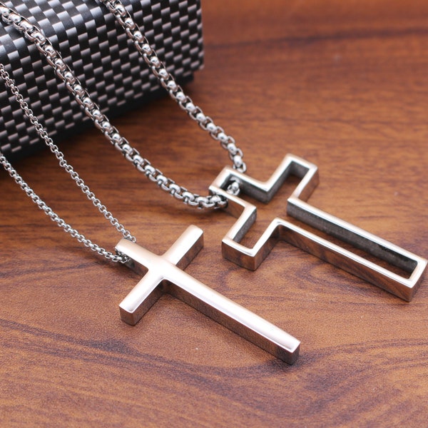 Couple Matching Cross Necklace - Etsy