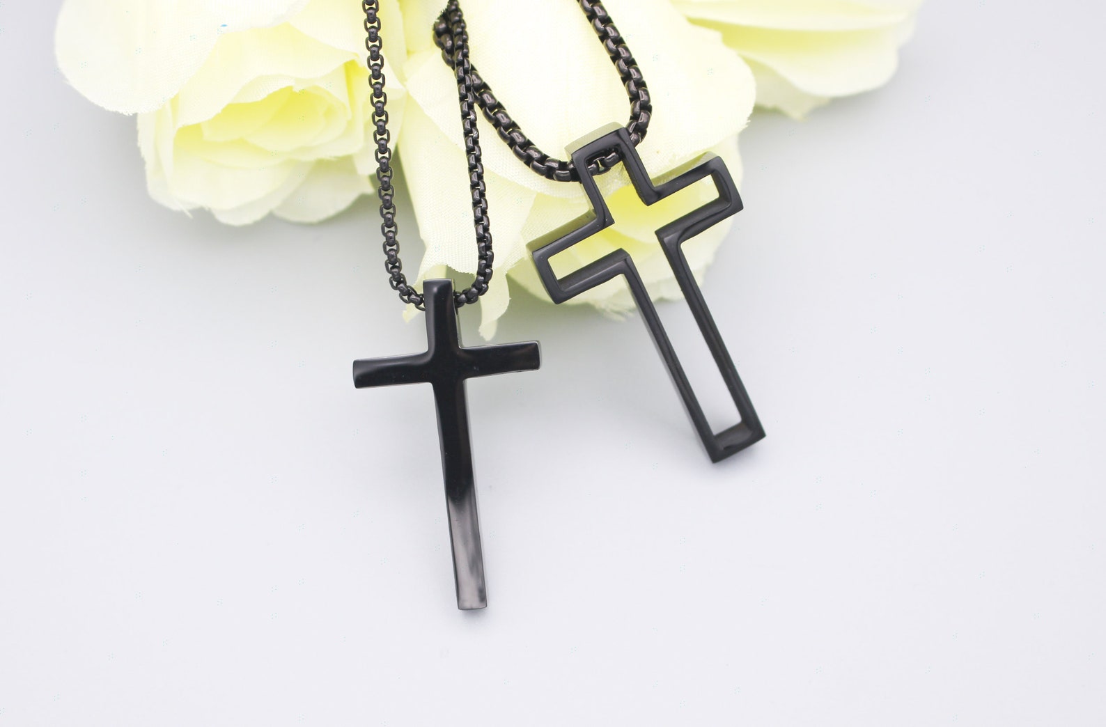 Couples Cross Faith Necklace, His and Hers Cross Necklace, Religious ...