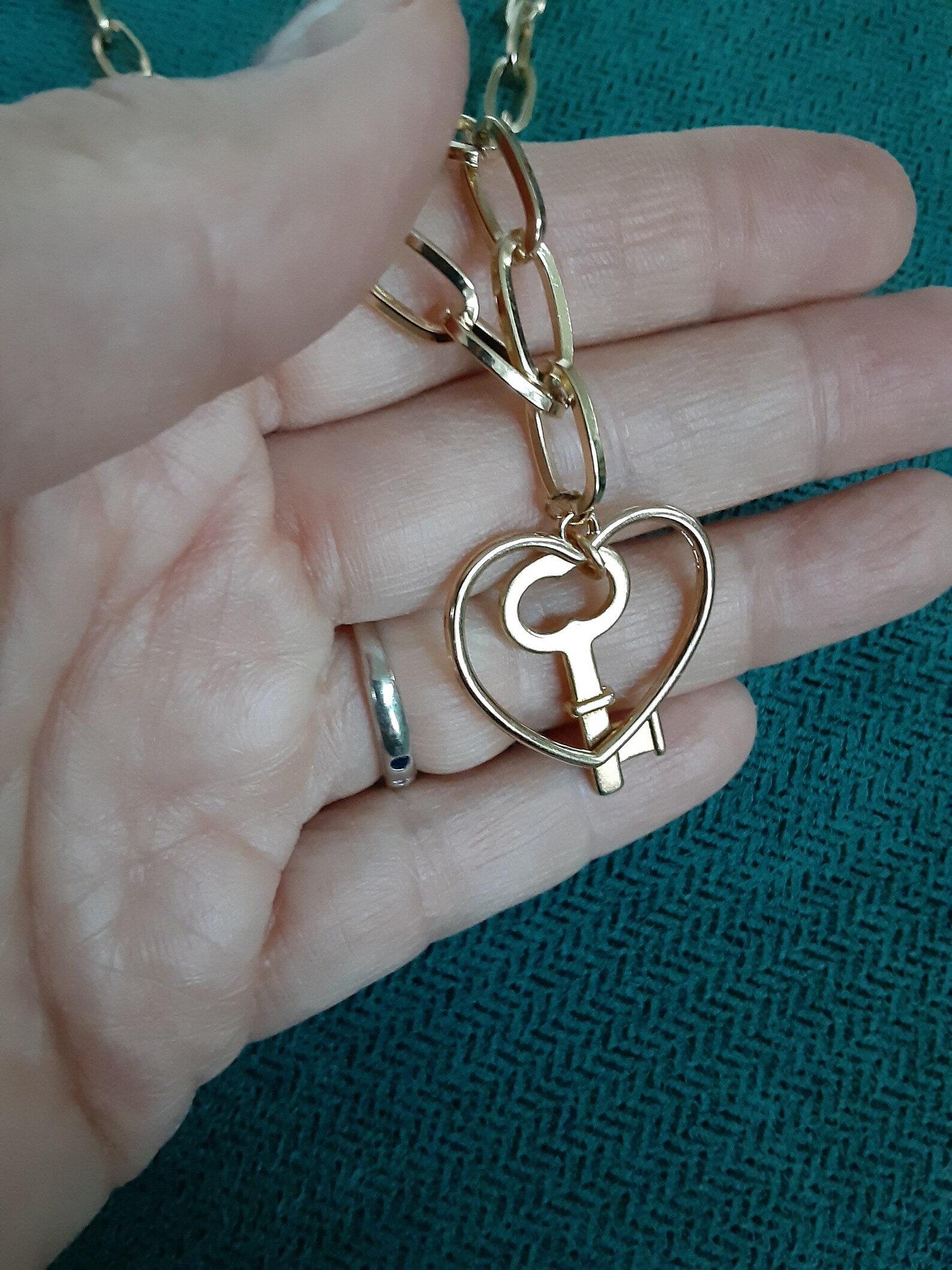 Key to Your Heart Gold Paperclip Chain Necklace - Modern - Etsy