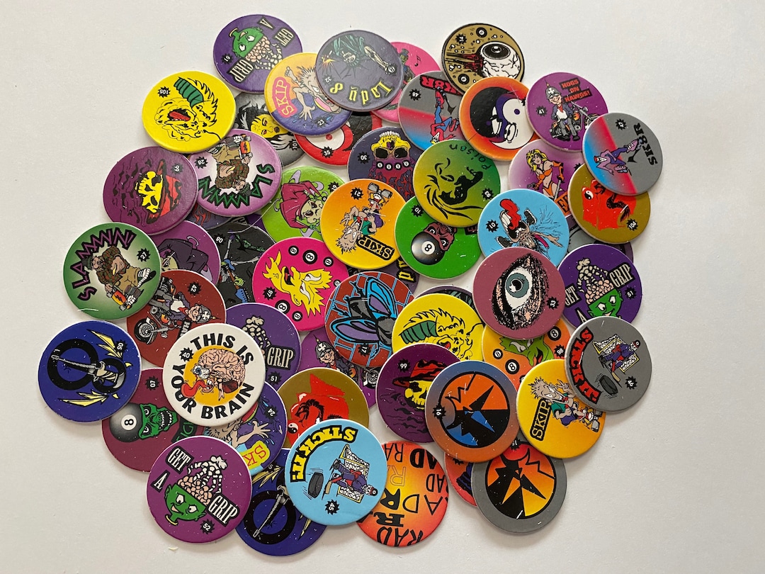 Pogs Lot Milk Caps Blank Backs Pieces Game Night Vintage 1990s Kids ...