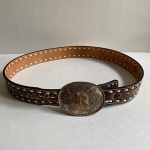 Montana Silversmiths Buckle Initialed With the Letter 'R' & Hand Tooled ...