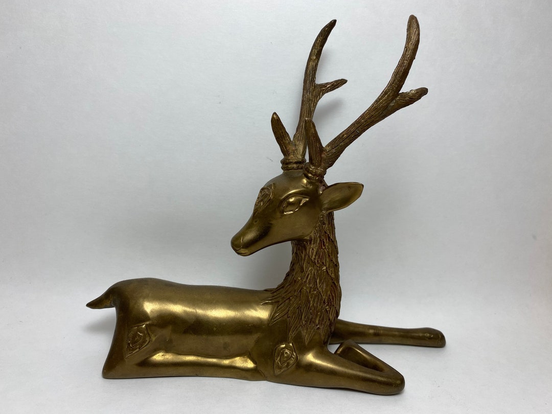 Brass Deer Stag Figurine - Etsy
