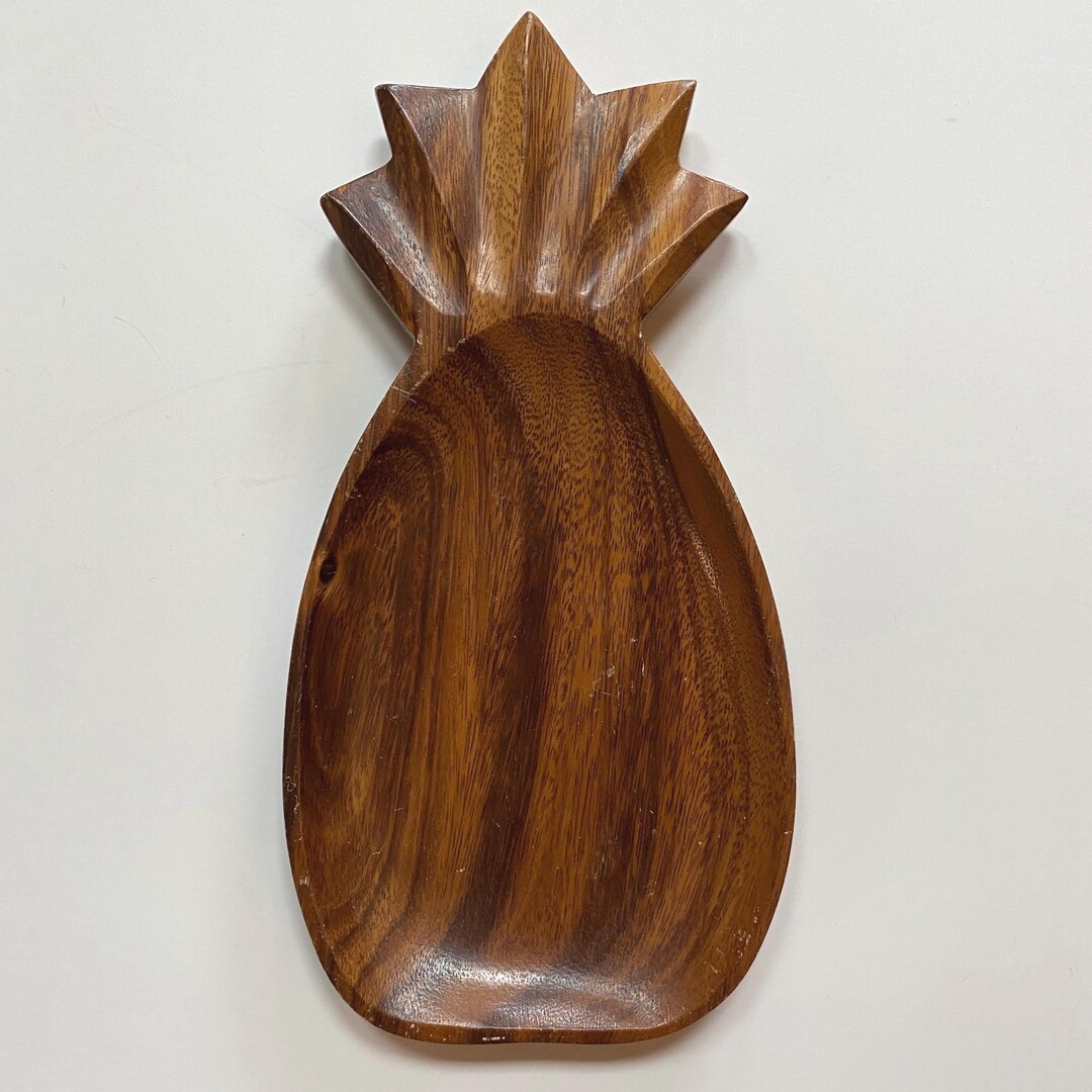 Monkey-pod Decorative Wooden Pineapple Dish Tiki Bar Acacia Wood ...