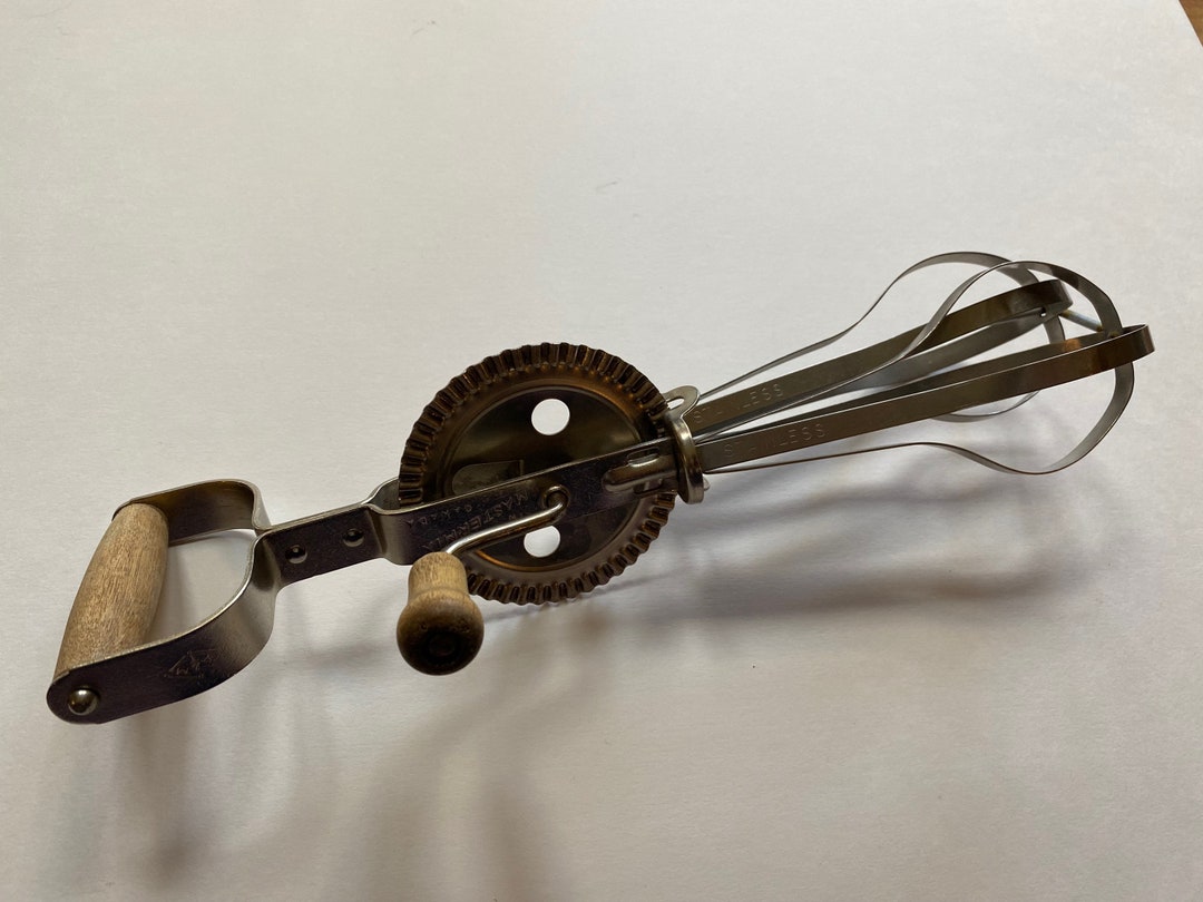 Mastermix Hand Mixer Beater With Wood Handle Made in Canada Antique or ...