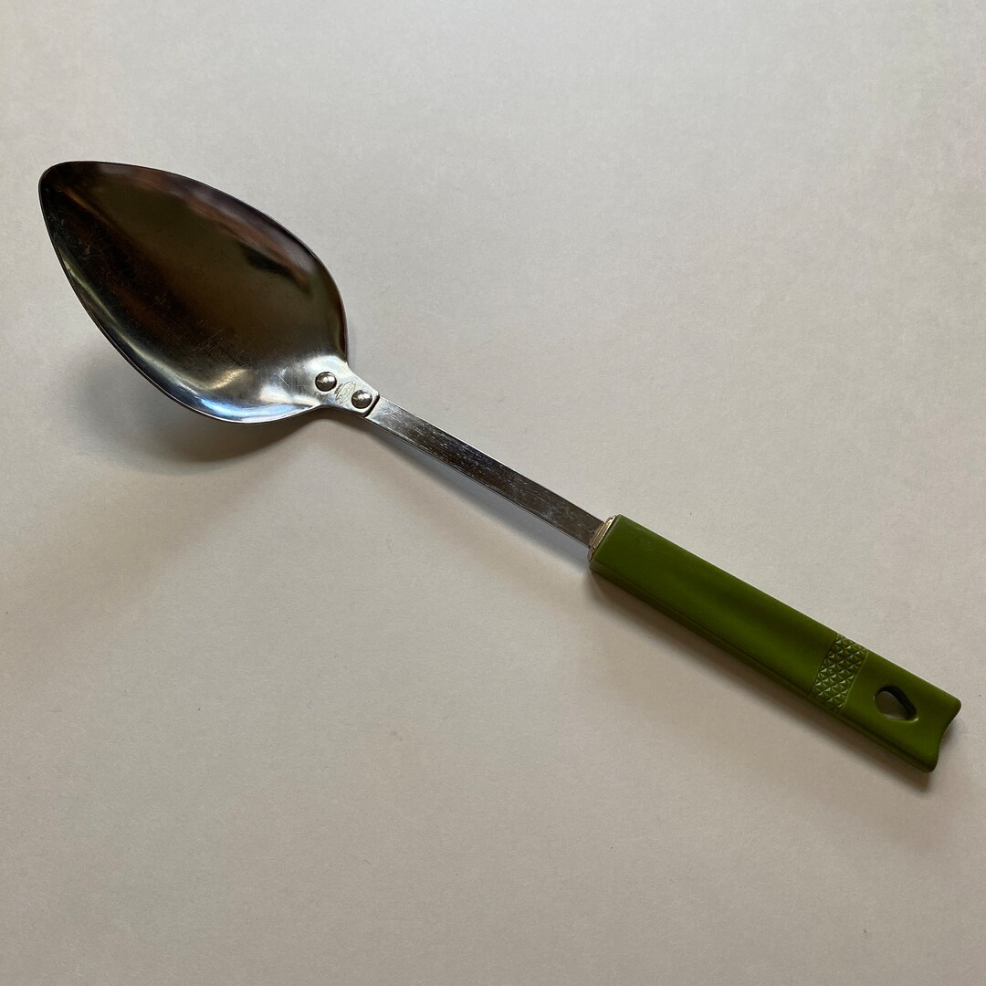 Androck Utensil Spoon Ladle W/ Green Handle Vintage Kitchen Utensil - Etsy