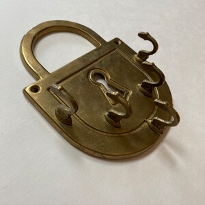 Brass Padlock W/ Key Hooks Vintage Wall Decor - Etsy