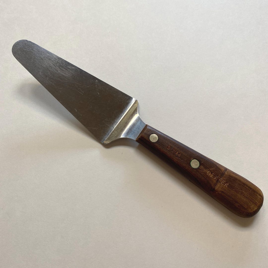 Vintage Dexter Spatula Spreader Pizza Pie Cake Knife Server Walnut Wood ...
