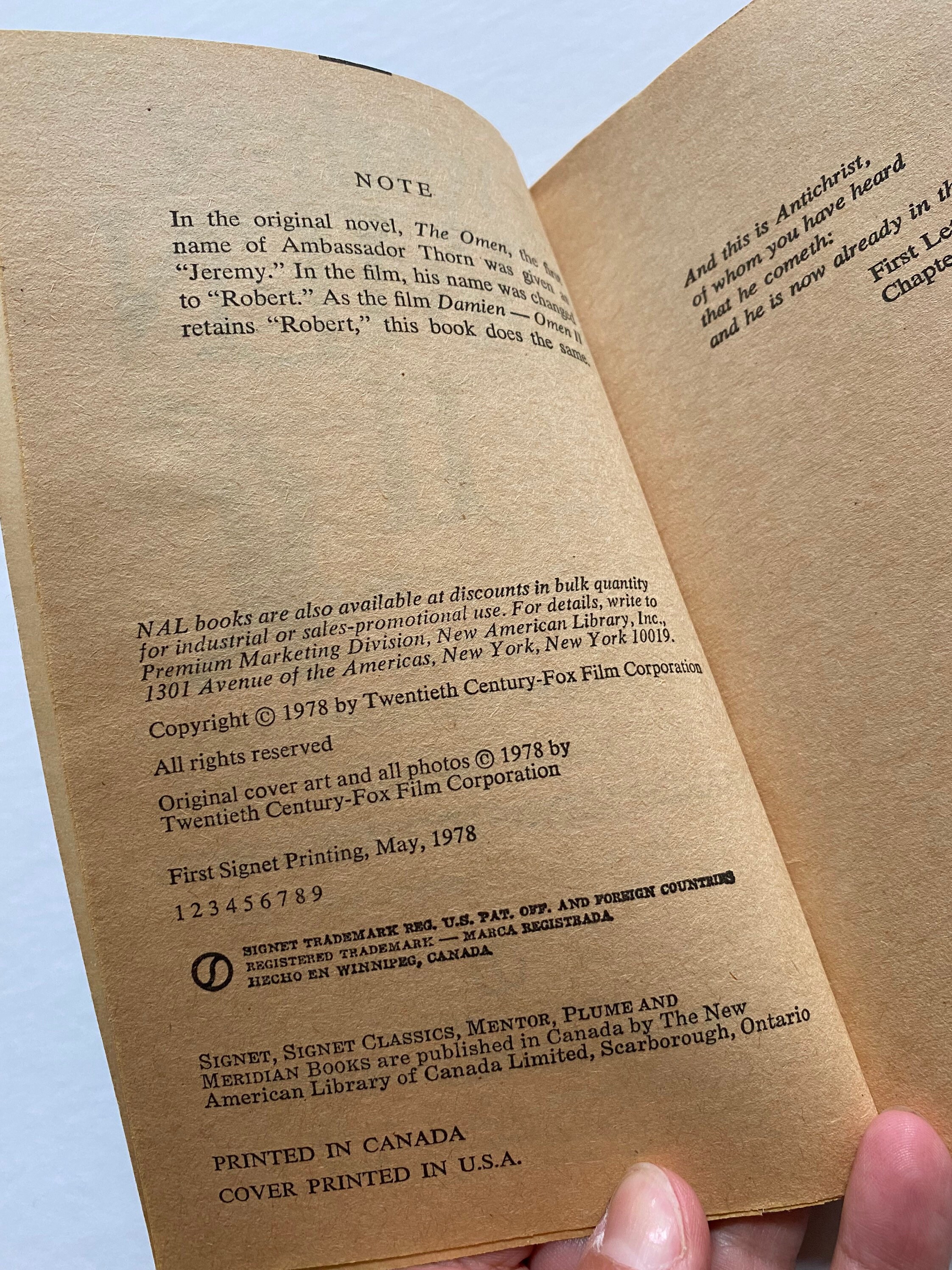 Omen by David Seltzer 1976 & Damien Omen II by Joseph Howard - Etsy