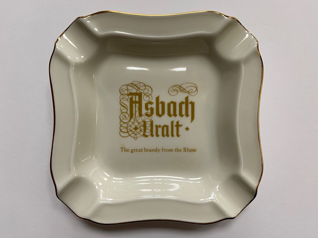 Asbach Uralt Ashtray Bavarian Brandy Advertising Heinrich Germany Gold ...
