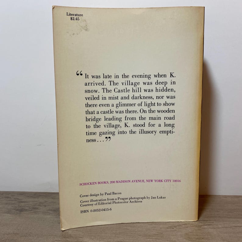 The Castle by Franz Kafka 1974 Trade Paperback First Schocken Books ...
