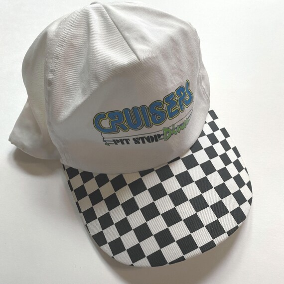 Cruisers Pit Stop Diner Hat Boomer Cap Checkered Brim… - Gem