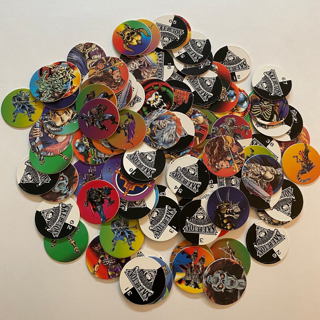 Pogs Skeleton Warrior Random Game Pieces Lot / Game Night / 90s / Kids ...