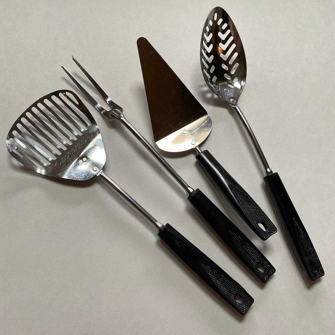 Vintage EKCO Utensil Set Kitchamajig, Triangle Lifter, Long Fork ...