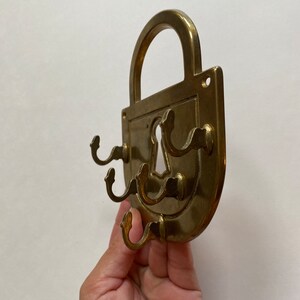 Brass Padlock W/ Key Hooks Vintage Wall Decor - Etsy
