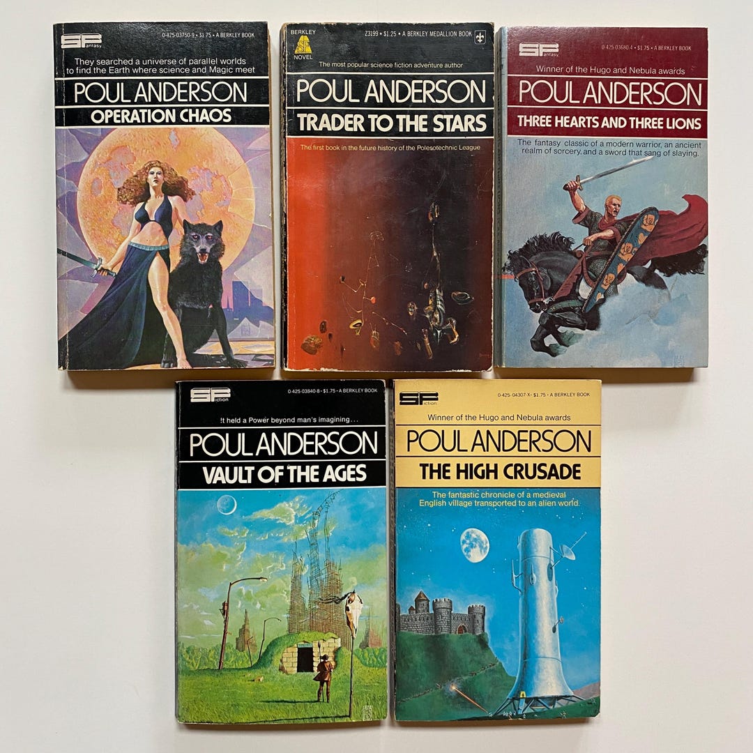 Poul Anderson Lot of 5 Science Fiction Fantasy Vintage 1970s Paperback ...