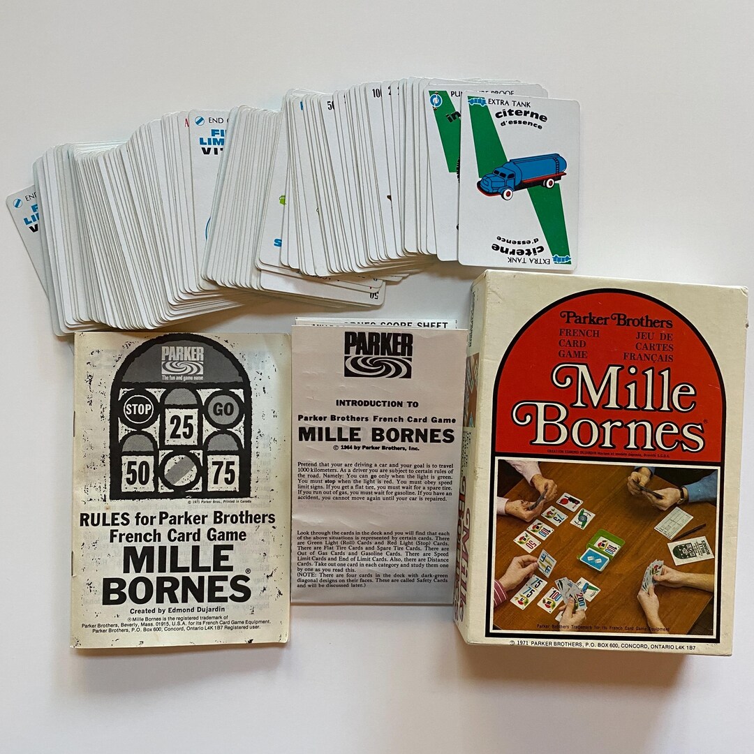 Mille Bornes French Card Game Vintage Games - Etsy