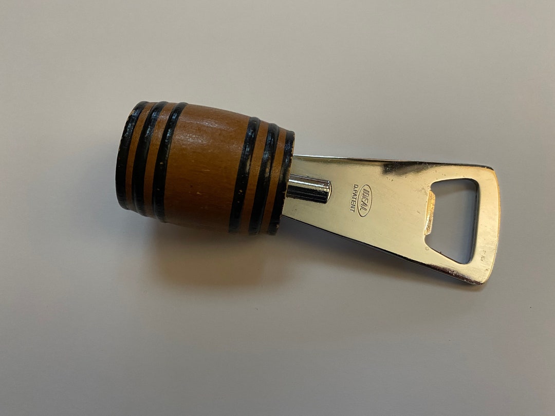 IDEAL Wooden Beer Keg Bottle Opener Made in JAPAN Vtg Barware Drinkware ...