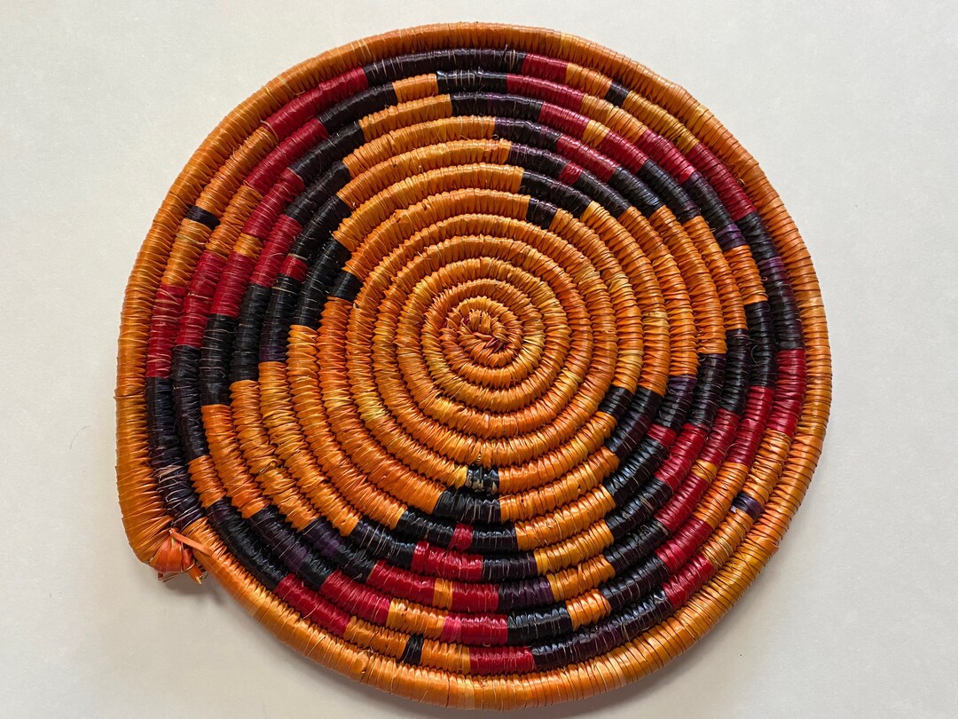 Woven Straw Trivet 9" Mat Southwestern Style Handmade Vtg Rustic Folk ...