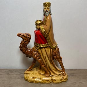 Candle Holder Wise Man on Camel Japan Plasterware Vintage Christmas ...