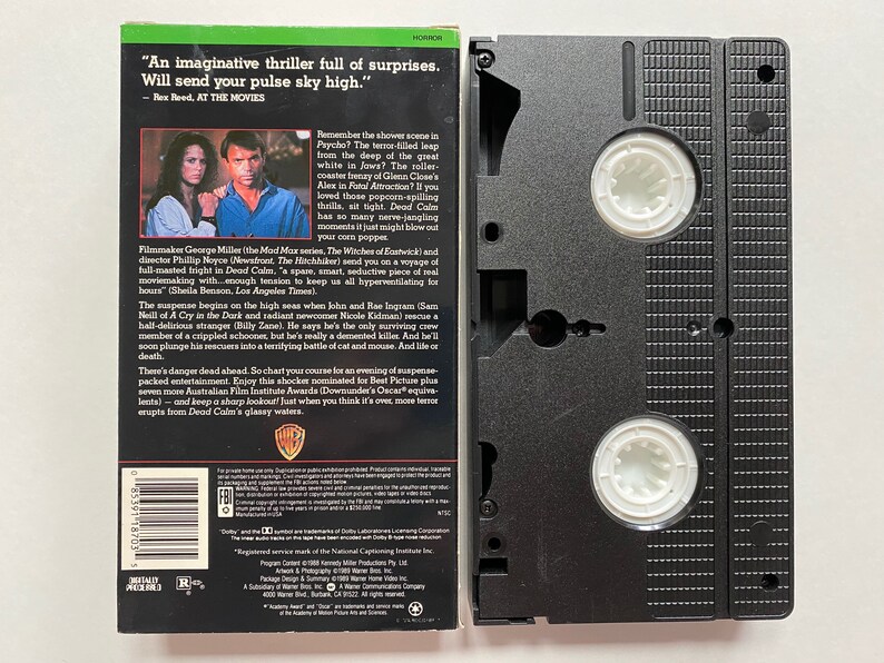 Dead Calm 1989 VHS Vintage Video Cassette Tape Tested Working Nicole ...