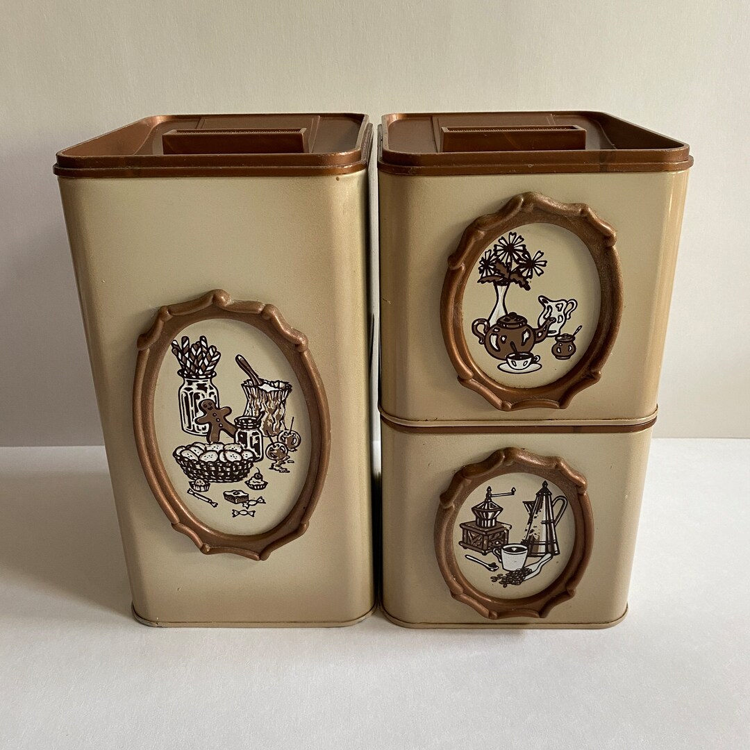 EKCO Canisters Set 3 Tins Sugar Tea & Coffee Vintage Kitchenalia - Etsy