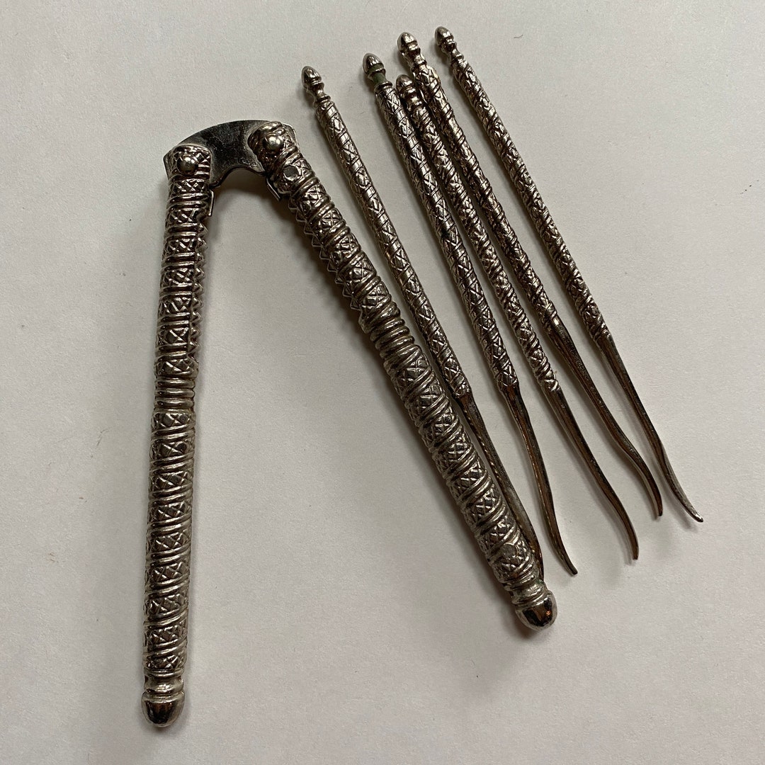 Nut Cracker and Tool Picks Set Vintage Serving Utensils for A Nut Bowl ...