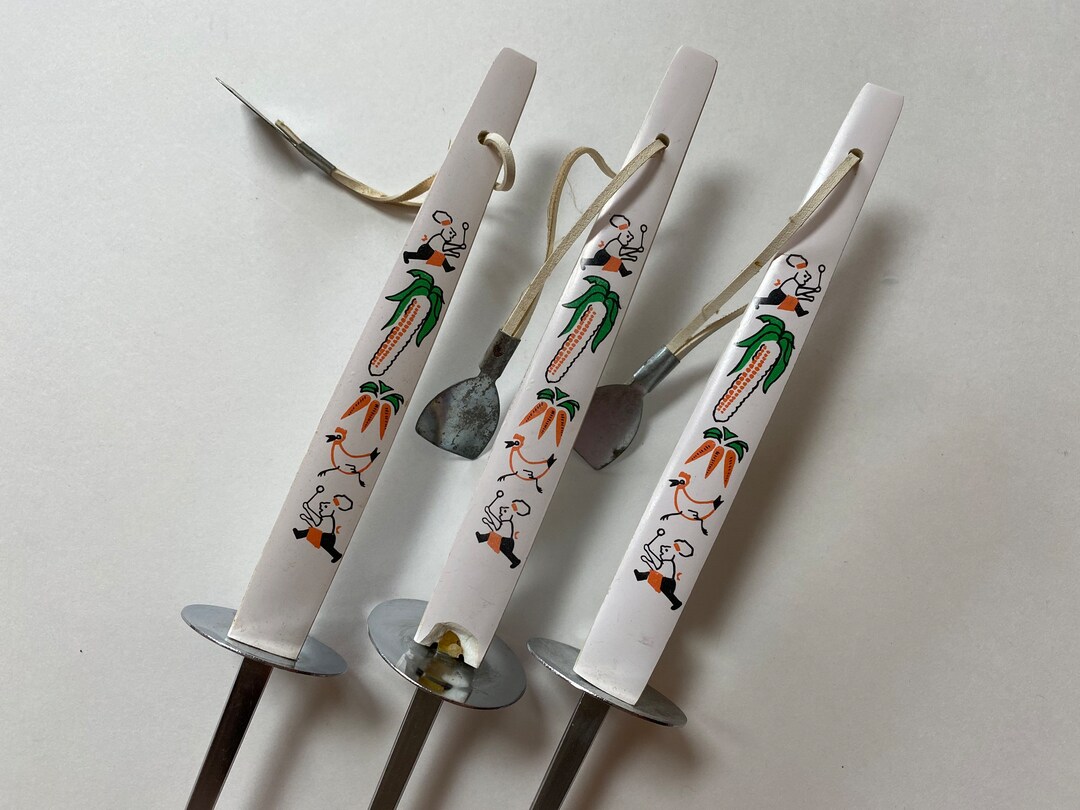 BBQ Grilling Utensils Set of 3 Poker Fork & Spoon Vintage 1950's ...