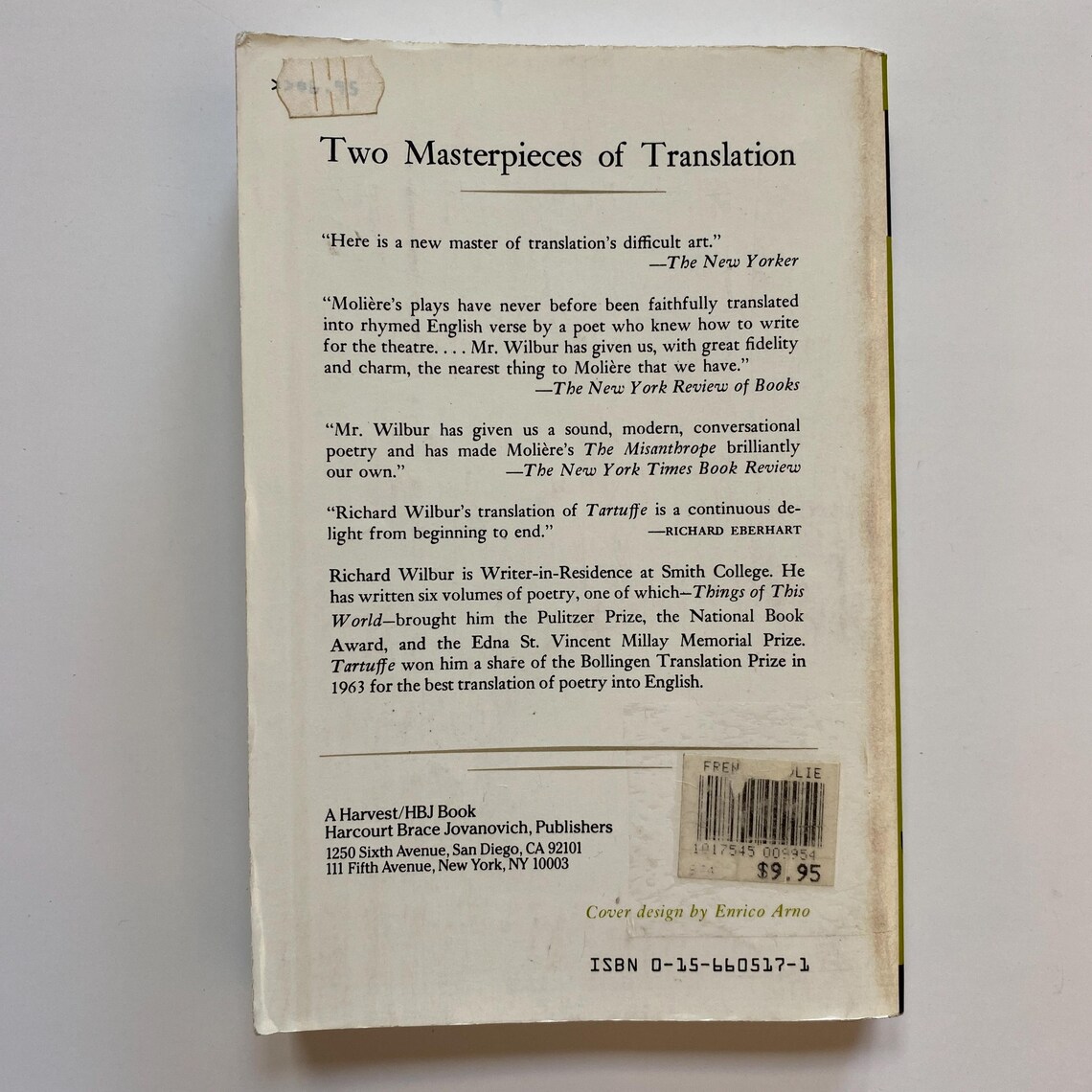 The Misanthrope & Tartuffe by Moliere 1965 Paperback, Richard Wilbur ...