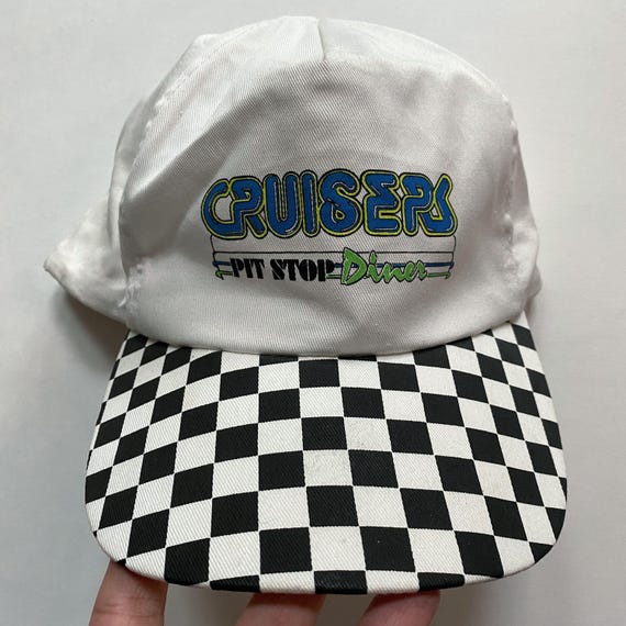 Cruisers Pit Stop Diner Hat Boomer Cap Checkered Brim… - Gem
