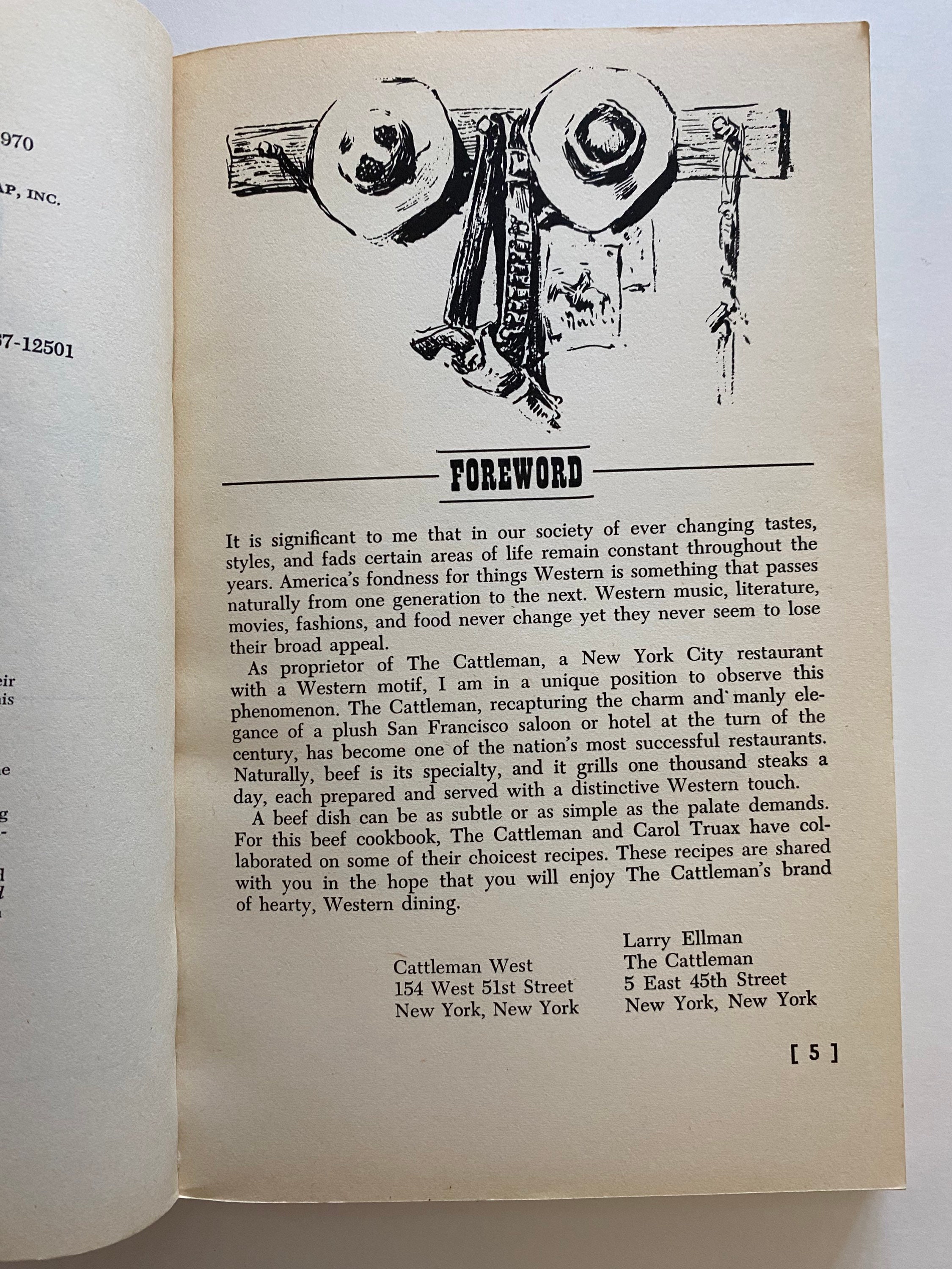 Cattleman’s Steak Book by Carol Truax & S. Omar Barker 1970 Recipes BBQ ...