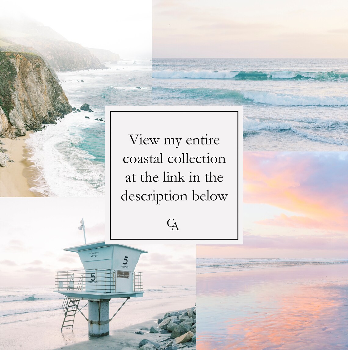 Ocean Print Pastel Sunset Beach Photography Large Wall Art | Etsy