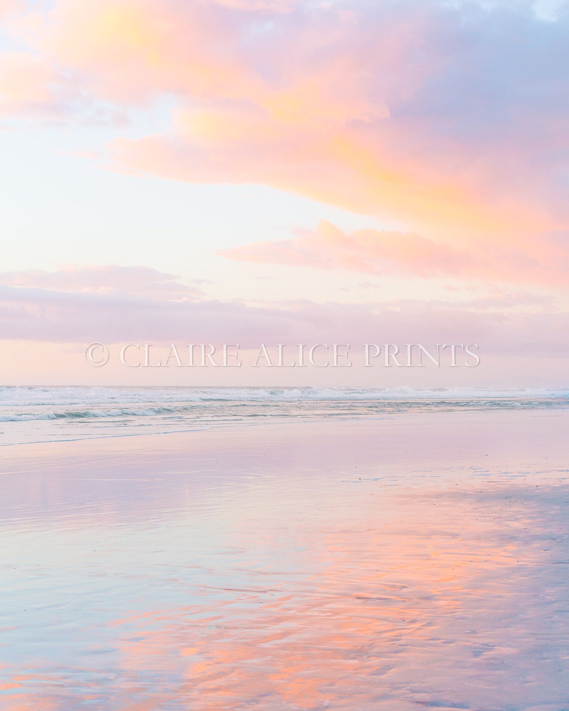 Ocean Print Pastel Sunset Beach Photography Large Wall Art | Etsy