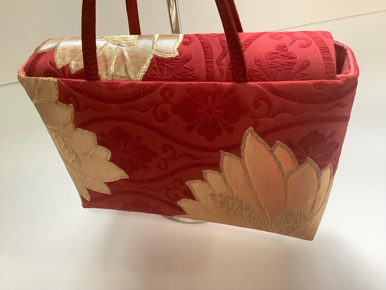 Japan kimono red obi bag,handbag,gift,silk ahndbag,weding handbag,party ...