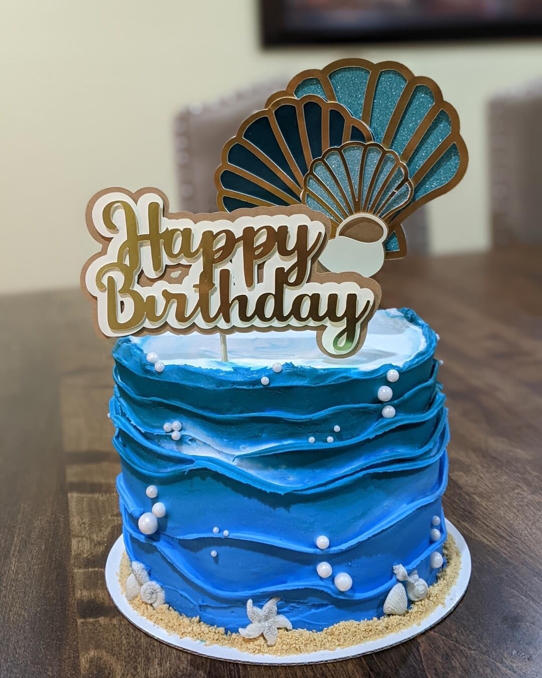 Beach, Seashell Themed Cake Topper - Etsy
