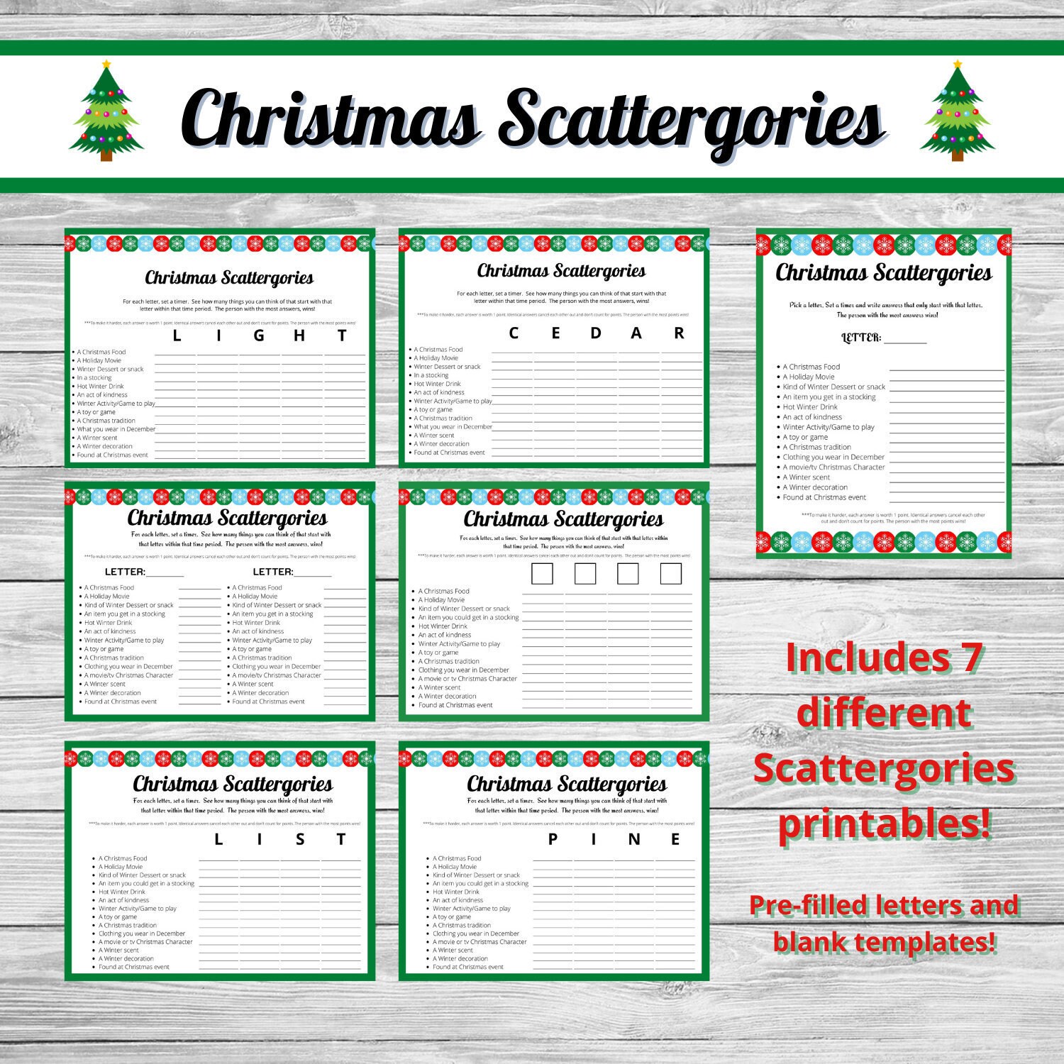 Christmas Scattergories, Scattergories, Christmas Party Games ...