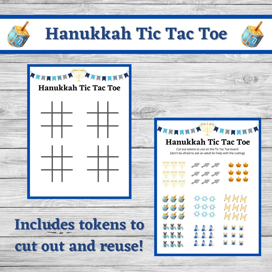 Hanukkah Tic Tac Toe, Tic Tac Toe, Hanukkah Games, Tic Tac Toe Party ...