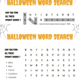 Halloween Word Search Bundle Halloween Word Search Halloween - Etsy Canada