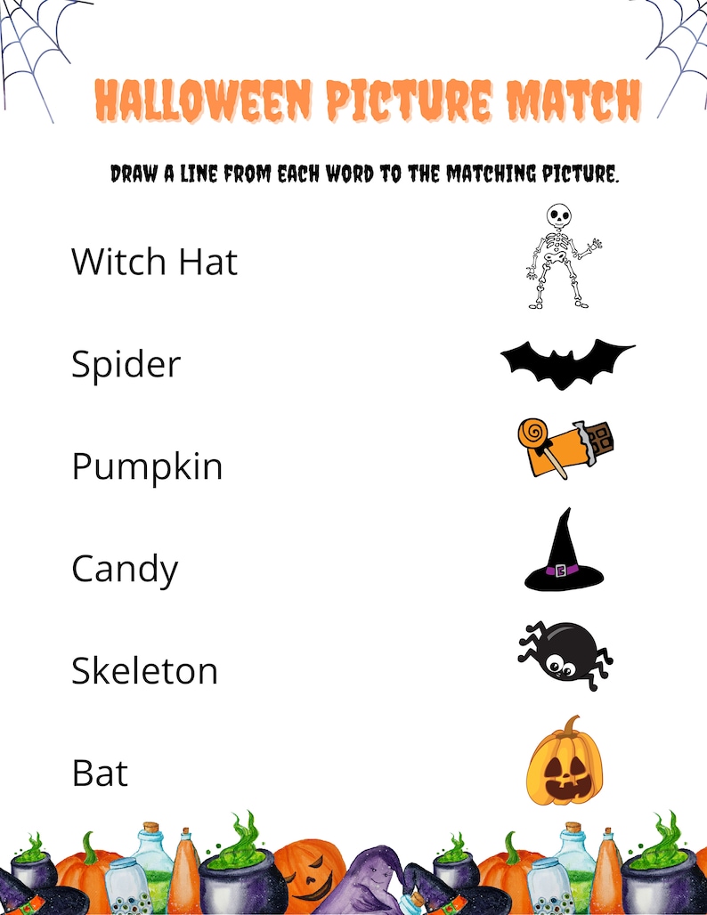 Halloween Picture Match, Picture Match Activity, Picture Match Game ...