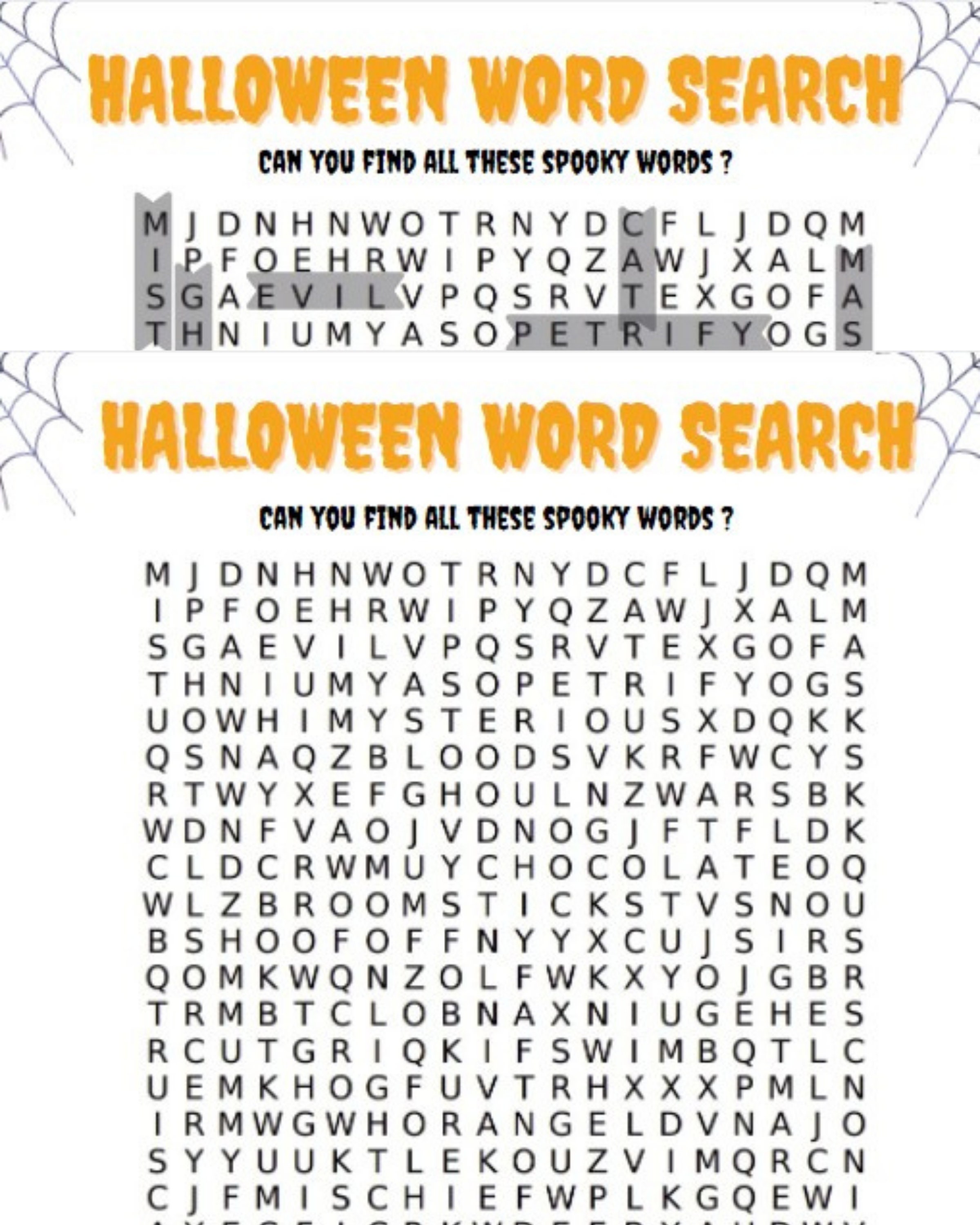 Halloween Word Search Bundle Halloween Word Search Halloween - Etsy Canada