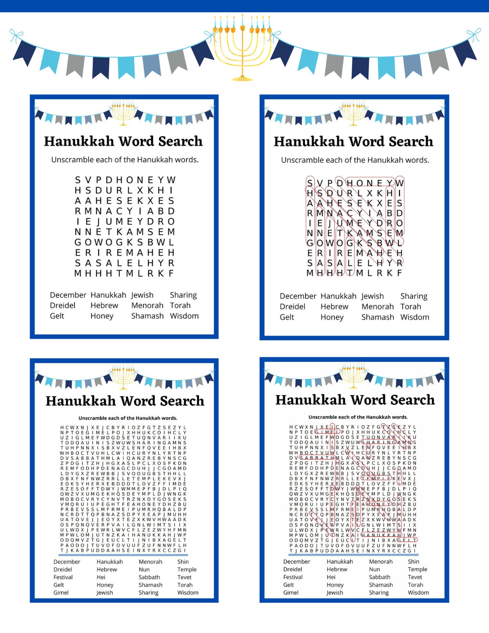 Hanukkah Game Bundle, Hanukkah Party Games, Hanukkah Printable ...