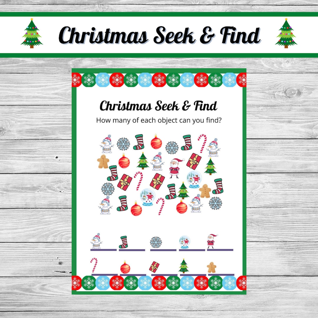 Christmas Seek and Find, Seek and Find, Christmas Printable, Christmas ...