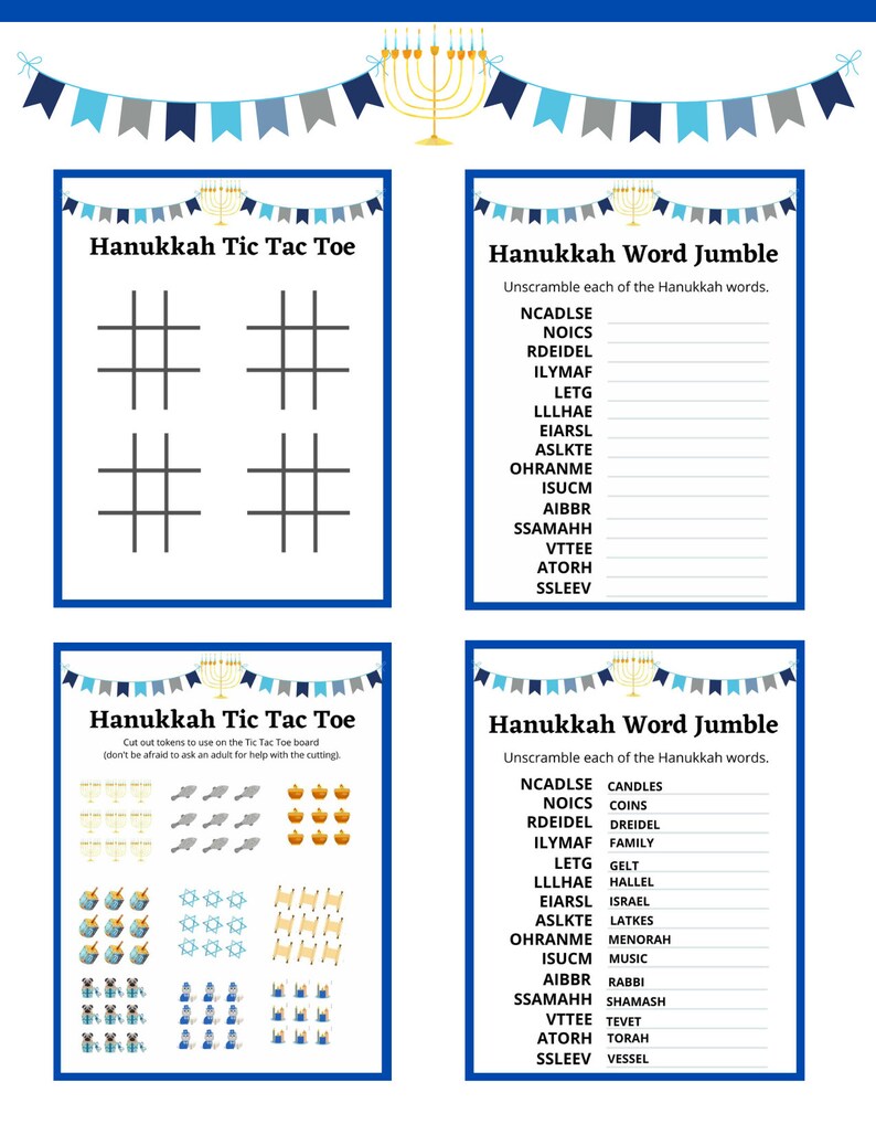 Hanukkah Game Bundle, Hanukkah Party Games, Hanukkah Printable ...