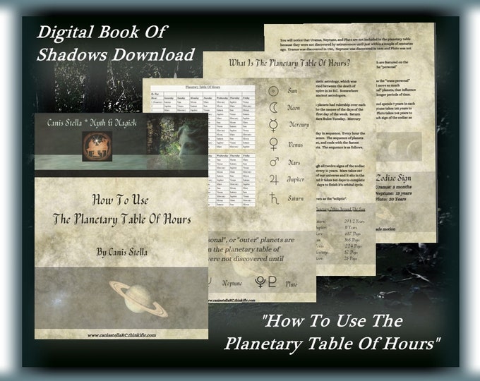 How to Use the Planetary Table of Hours Wiccan Digital Download - Etsy