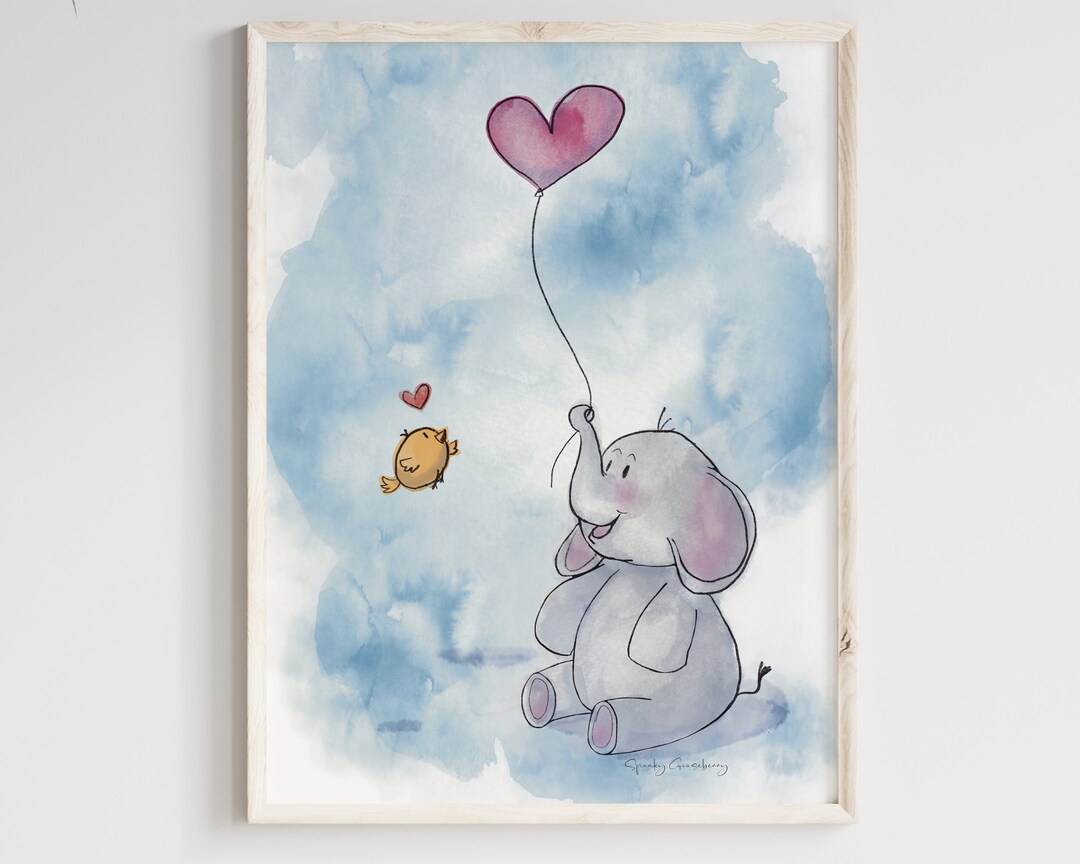 Best Buds | Watercolors | Digital Art Print, Kid’s Nursery Wall Decor ...