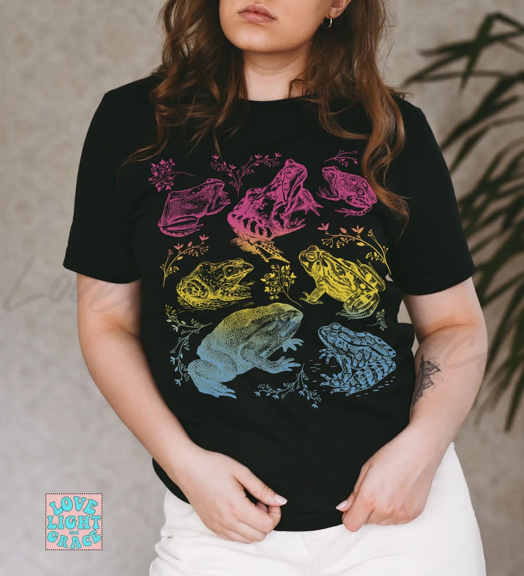 Cottagecore Frogs Collage Shirt Subtle Pansexual Pride Shirt LBGTQ Dark ...
