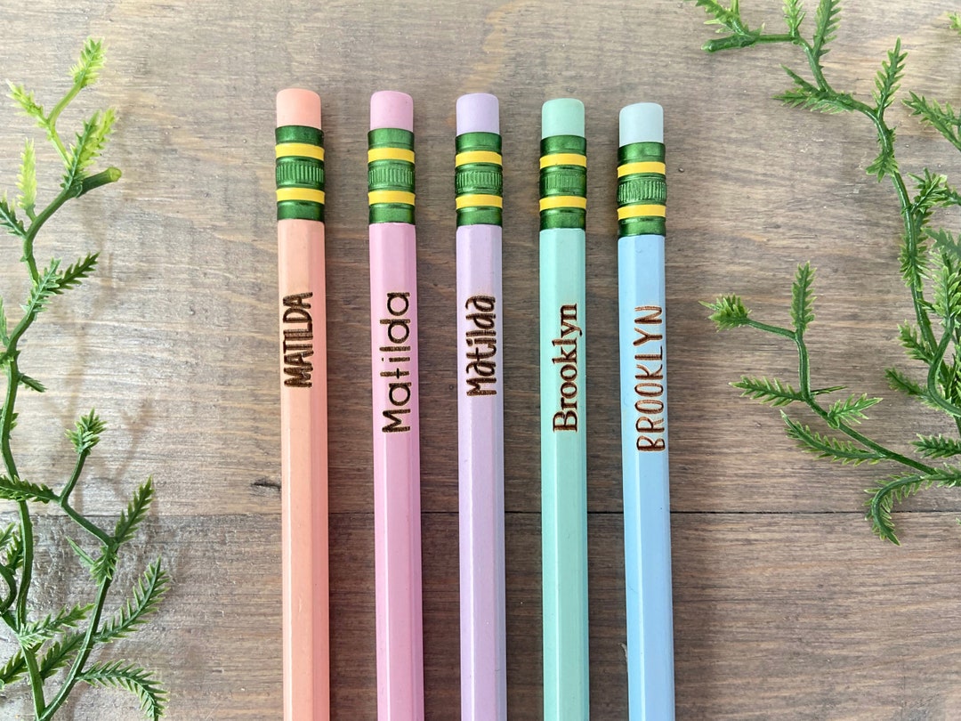 Engraved Pastel Pencils, Back to School Writing Supplies, Personalized ...