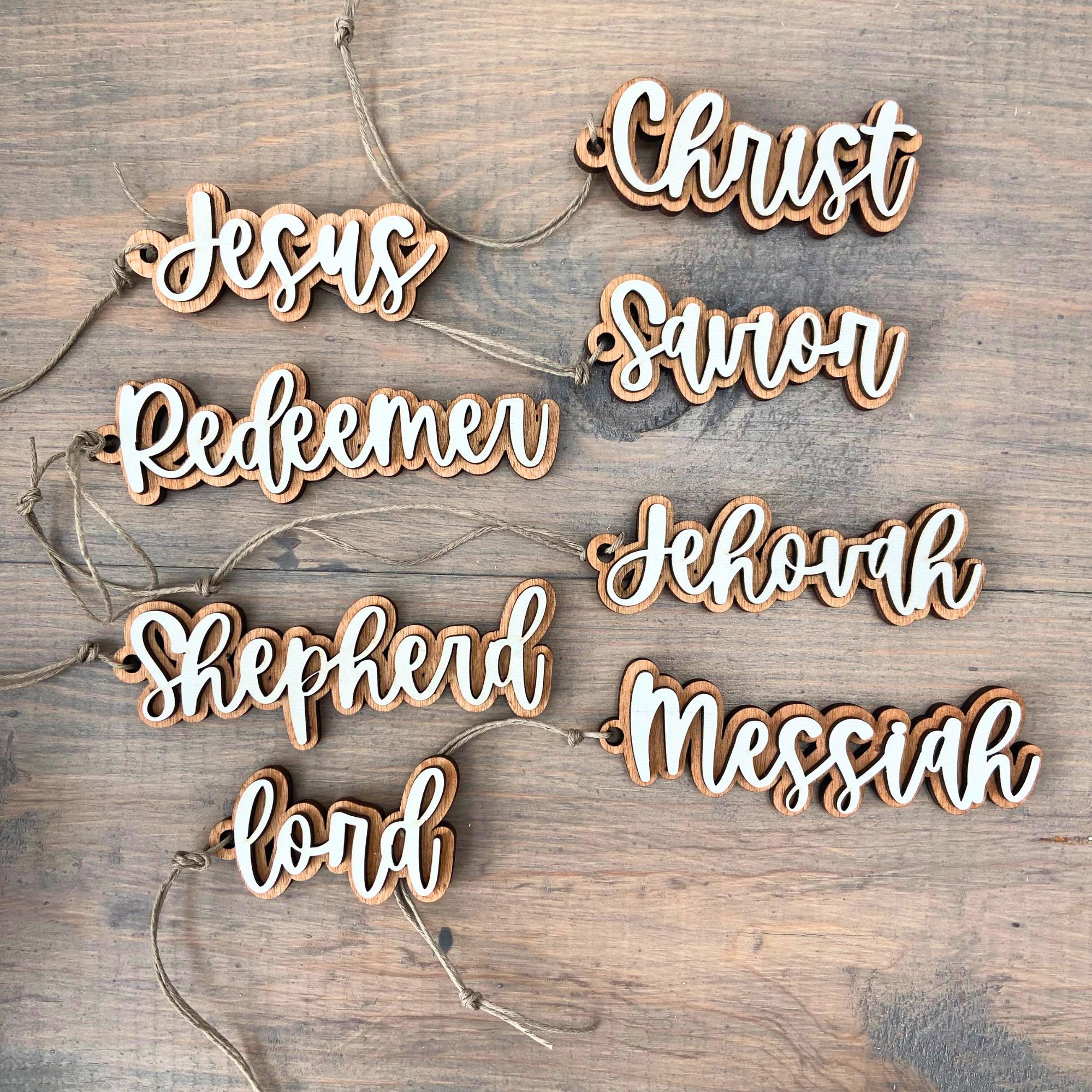 Names of Christ, Names of Jesus Ornaments, Christ Centered Christmas ...