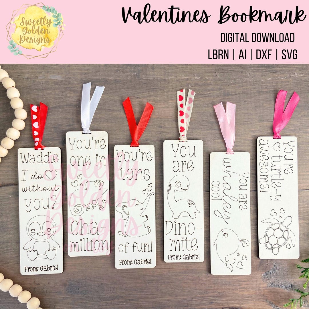 Valentines Bookmark SVG, Bookmark Laser File, Valentines Gift SVG ...