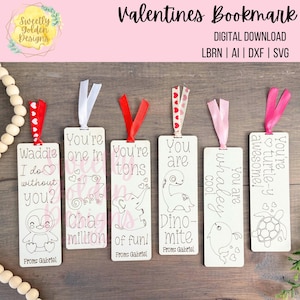 Valentines Bookmark SVG, Bookmark Laser File, Valentines Gift SVG ...