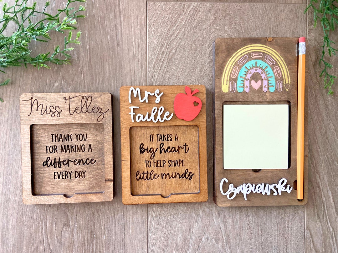 Sticky Note Holder, Teacher Appreciation Week Gift, Teacher Desk ...